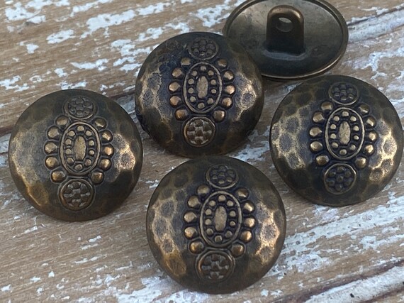 Hammered Tribal Buttons Antique Brass Metal Button 20mm Qty - Etsy