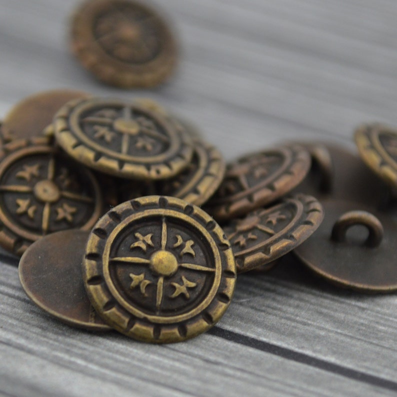 Fleur De Lis Metal Buttons Antique Bronze Metal Button - Etsy