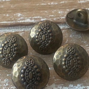 Hammered Tribal Buttons, Antique Brass Metal Button, 15mm Qty 4 , 5/8 ...
