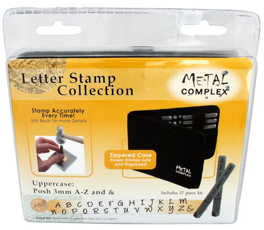 POSH Alphabet Uppercase Stamping Kit, Letter Metal Stamp Sets 3mm Font ...