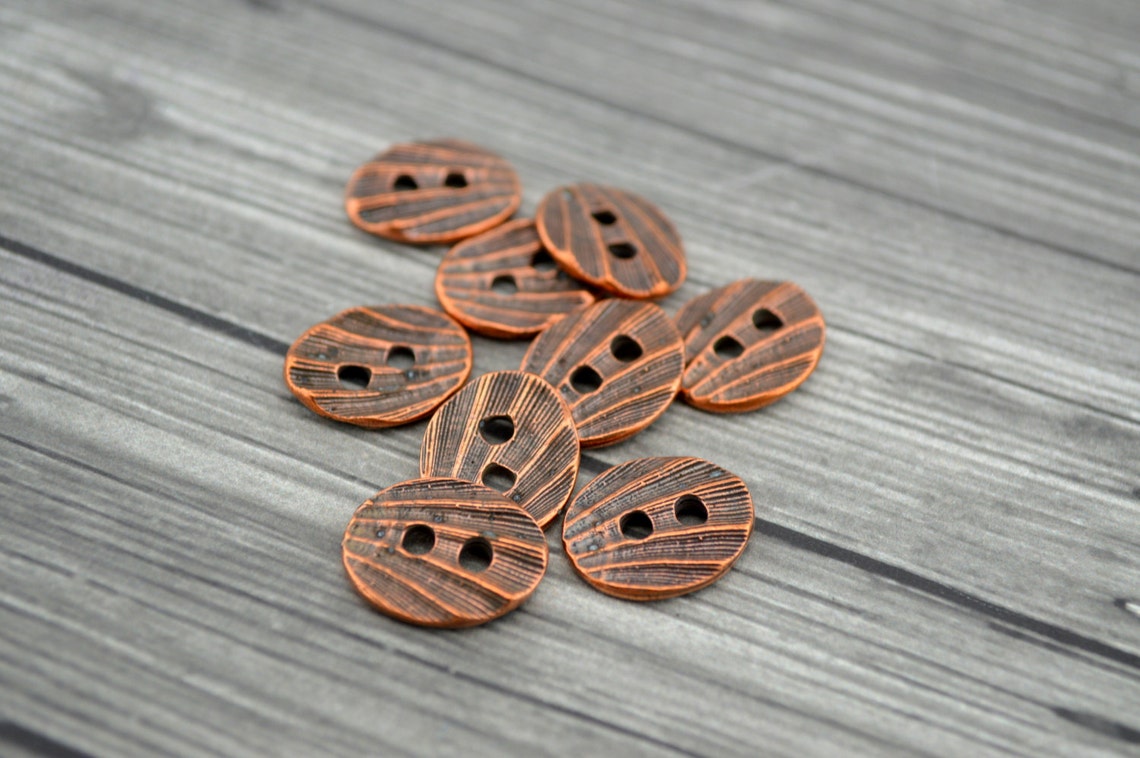 Tierracast OVAL SHELL Buttons Two Hole Oval Metal Buttons - Etsy