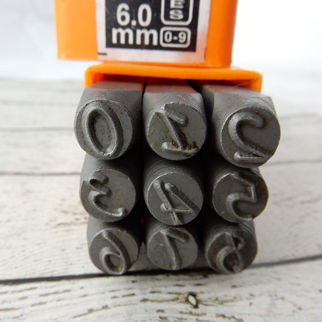 SCRIPTINA Metal Stamp Kit Numbers 1.5mm, 3mm or 6mm Script Number Stamp ...