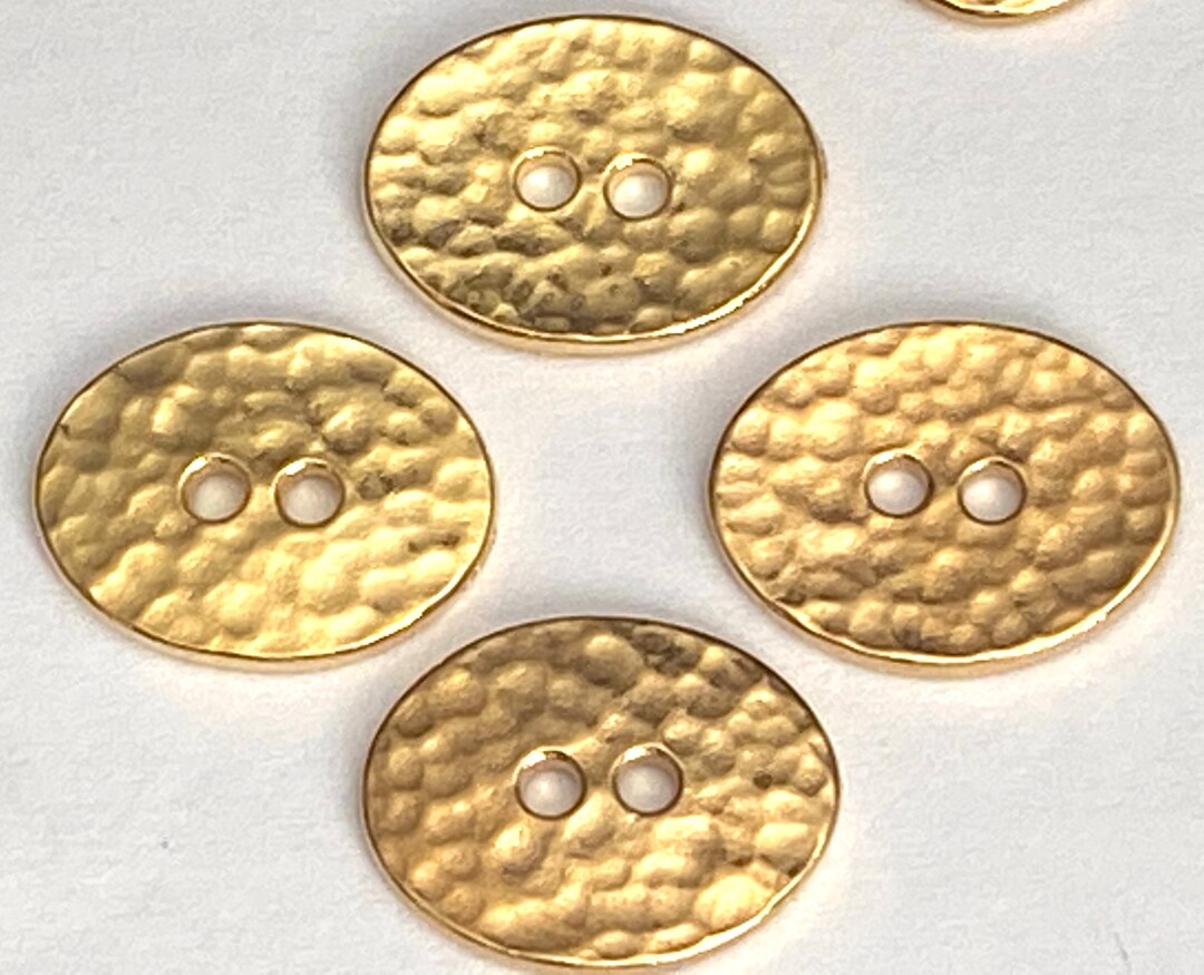 Tierracast GOLD DISTRESSED OVAL Buttons, Two Hole Metal Buttons ...