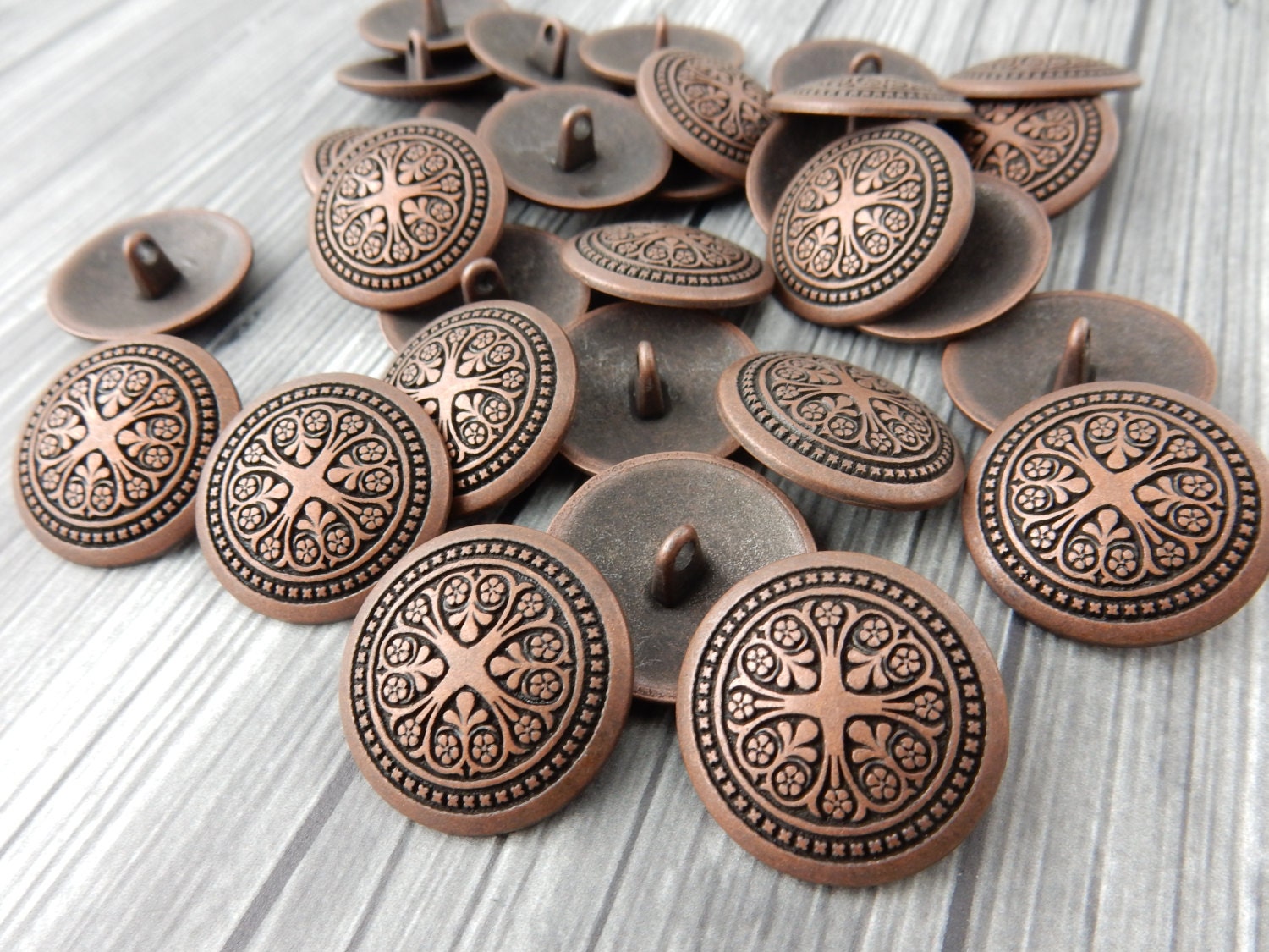 Tapestry Metal Buttons Antique Copper Round Shank Back 23mm - Etsy