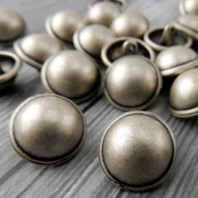 Hammered Dome Metal Buttons Antique Silver Button 5/8 - Etsy