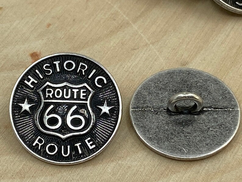 HISTORIC ROUTE 66 Metal Buttons Highway 66 Qty 4 to 24 - Etsy