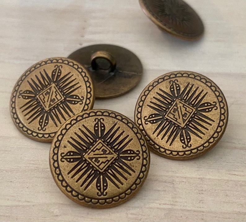 MAYAN Buttons / Antique Brass Button 18mm Qty 4 Indian Tribal - Etsy
