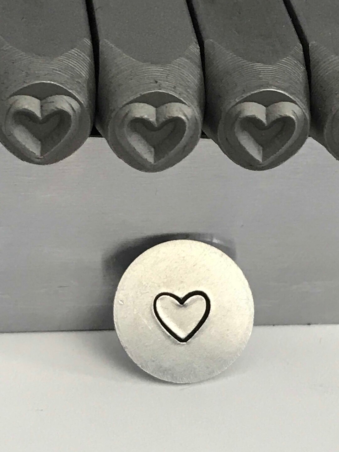 HEART Metal Stamp 6mm Outline Heart Stamp for Valentines Day Wedding ...