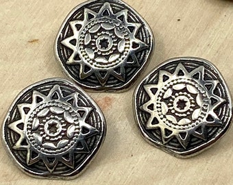 Indian Head Button 3/4" Antique Brass Metal Button Qty 4 to 12 Coin ...