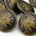 Indian Head Button 3/4 Antique Brass Metal Button Qty 4 to 12 Coin ...
