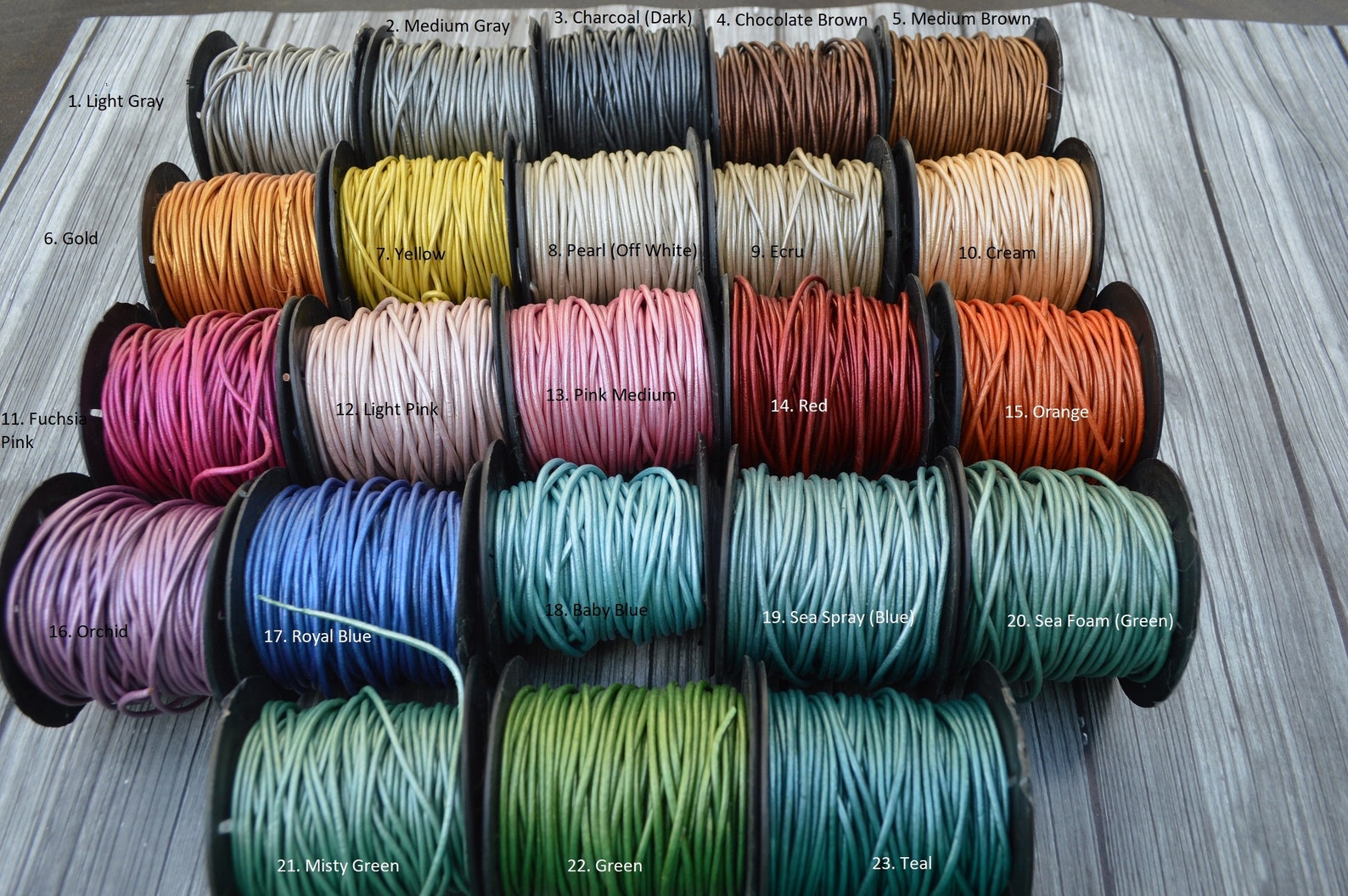 2mm METALLIC LEATHER CORD 4 Yards or by the Spool Round | Etsy