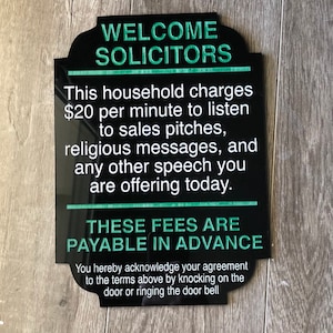 Welcome Solicitor Sign - Etsy