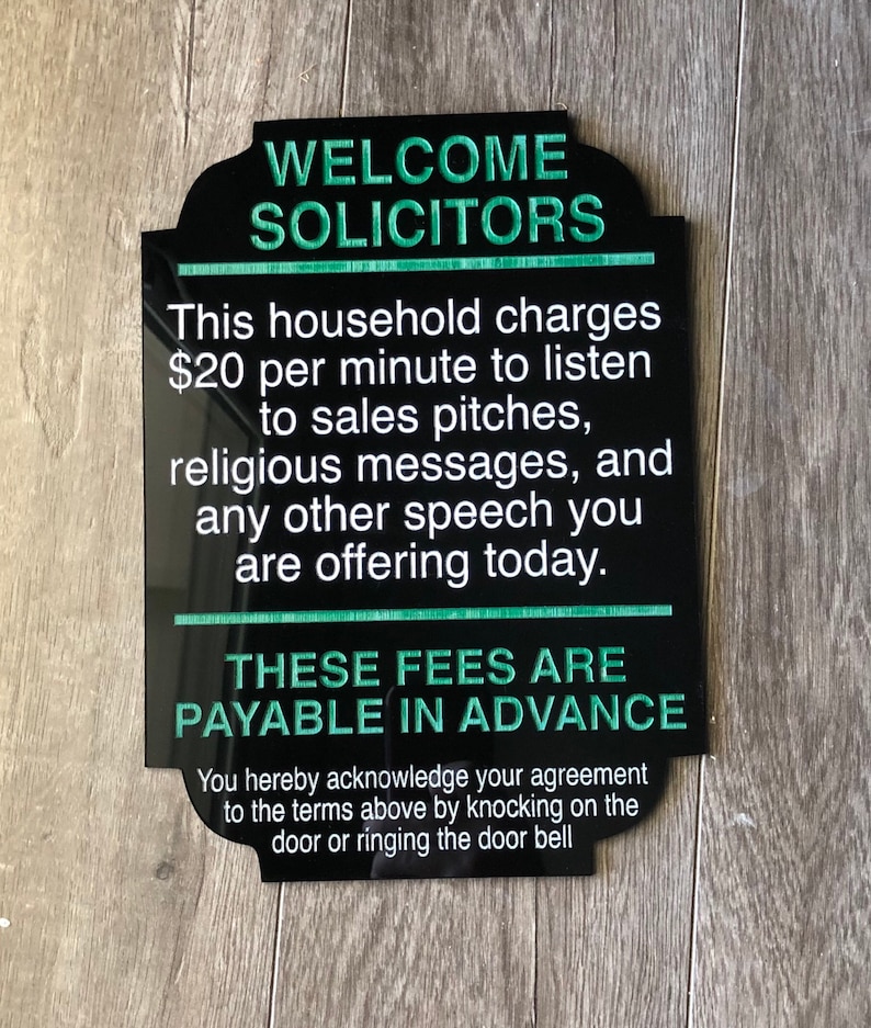 Welcome Solicitor Sign - Etsy