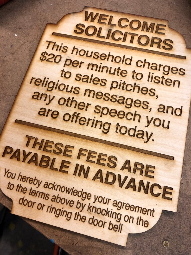 Welcome Solicitor Sign - Etsy