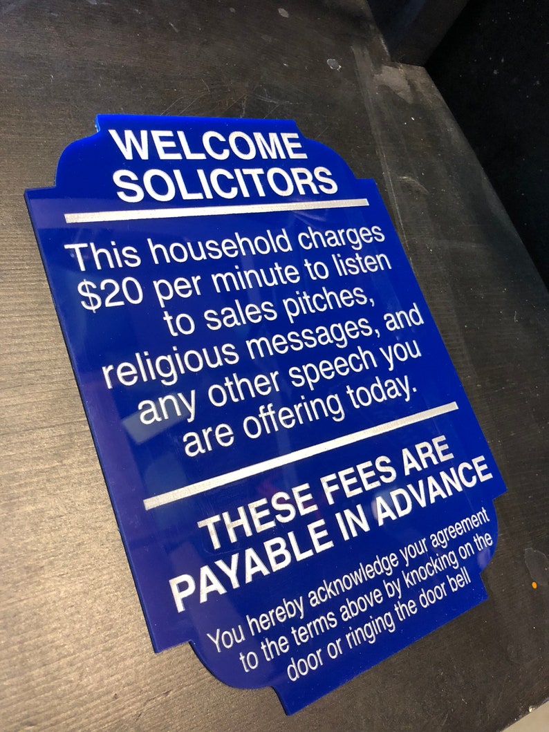 Welcome Solicitor Sign - Etsy