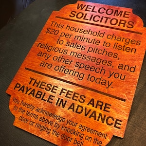 Welcome Solicitor Sign - Etsy