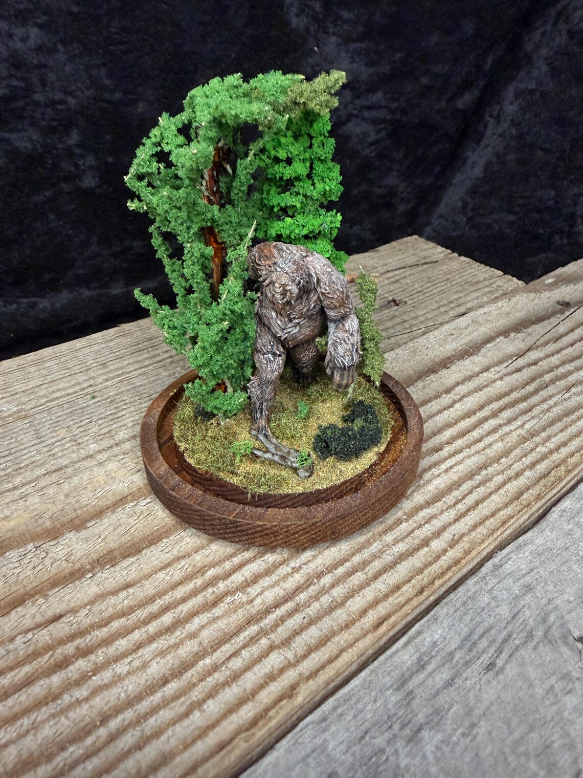 Mini Bigfoot Diorama Under Glass Cloche • Cryptid Decor • Sasquatch ...