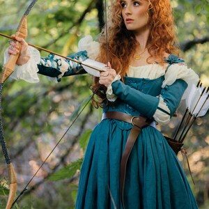 Renaissance Corset Bodice in Teal Blue Linen Merida Cosplay Stays ...