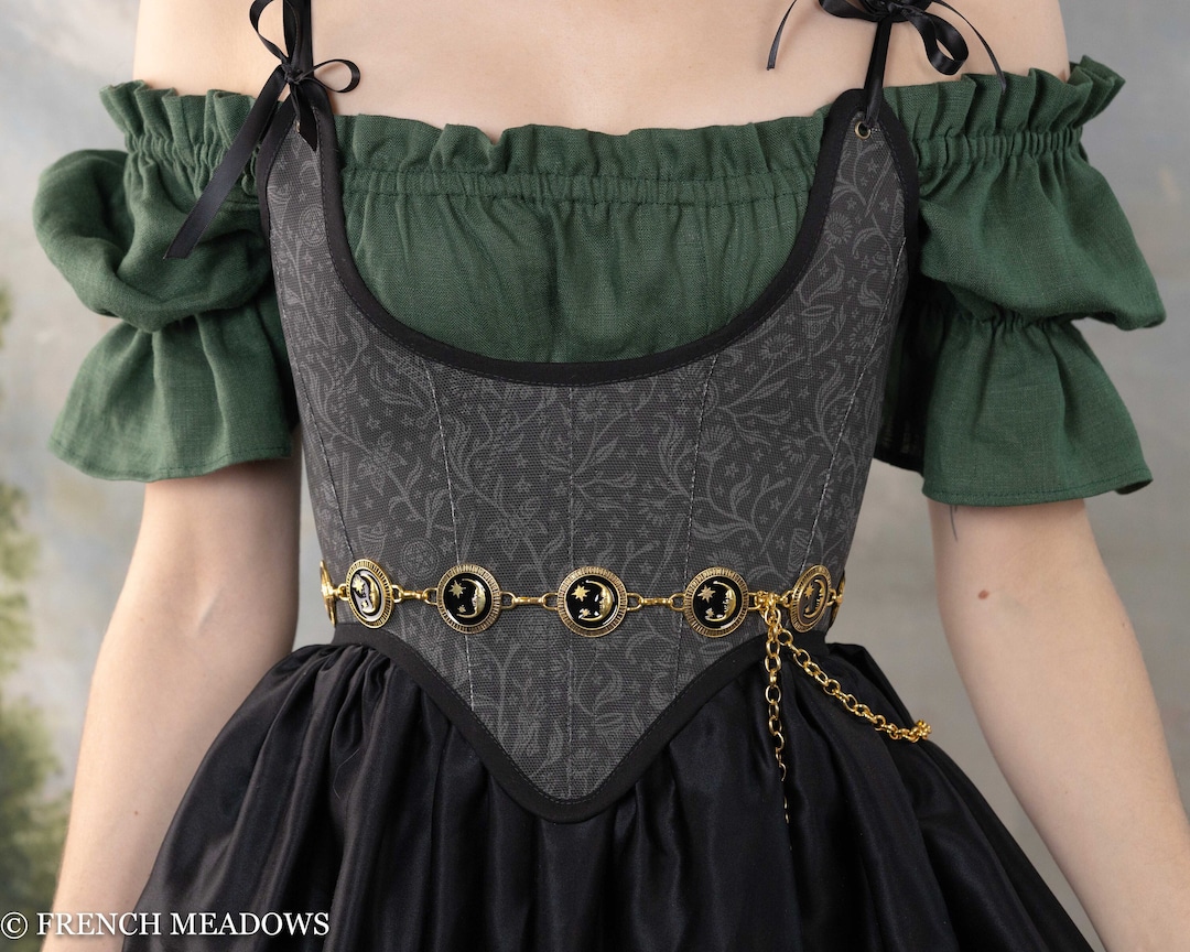 Black and Gold Metal Moon Renaissance Belt Chain Belt Tarot Belt ...