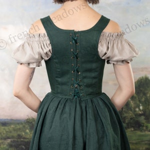 Dark Green Linen Corset | Renaissance Corset Bodice Stays Outlander ...