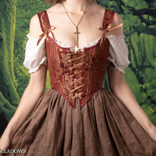 Renaissance Corset Bodice Stays in Black and Gold Paisley - Etsy