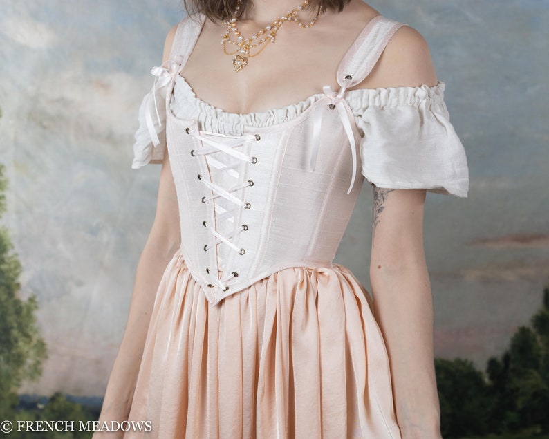 Light Pink Charmeuse Renaissance Skirt Long Gathered Skirt - Etsy