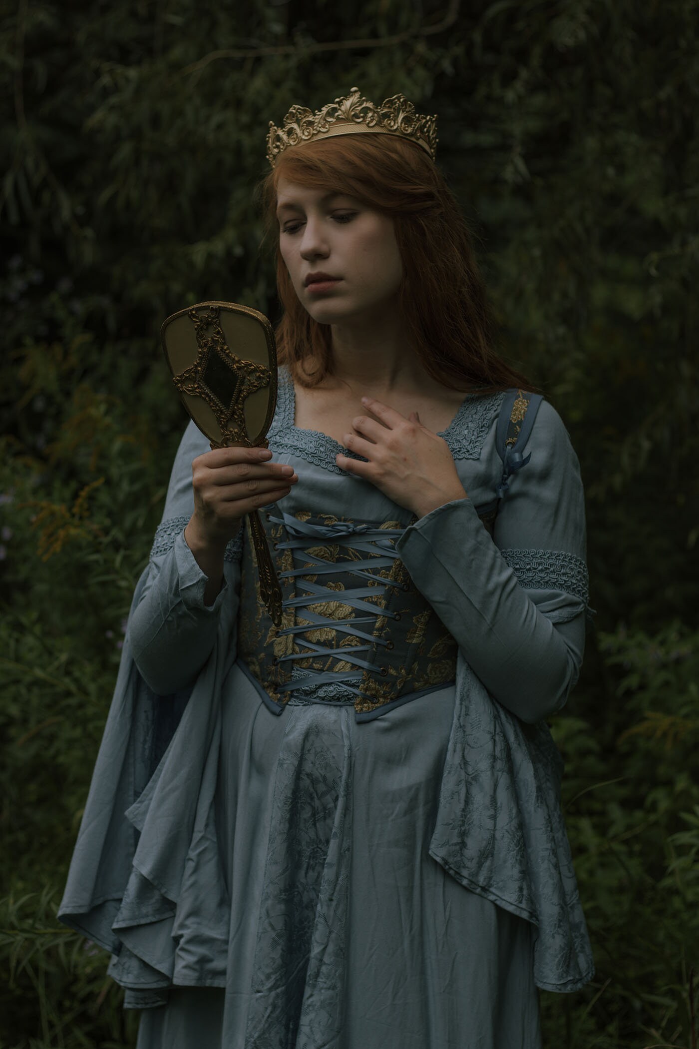 Handemade Renaissance Corset Bodice Stays in Blue and Gold Floral ...