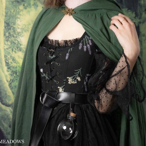 Green Linen Renaissance Cloak | Dark Green Forest Linen Cloak Medieval ...