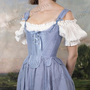 Renaissance Corset 18th Century Stays in French Blue Silk Dupioni Marie ...