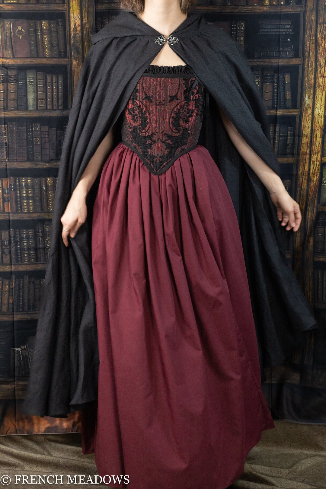 Black Linen Renaissance Cloak | Dark Green Forest Linen Cloak Medieval ...