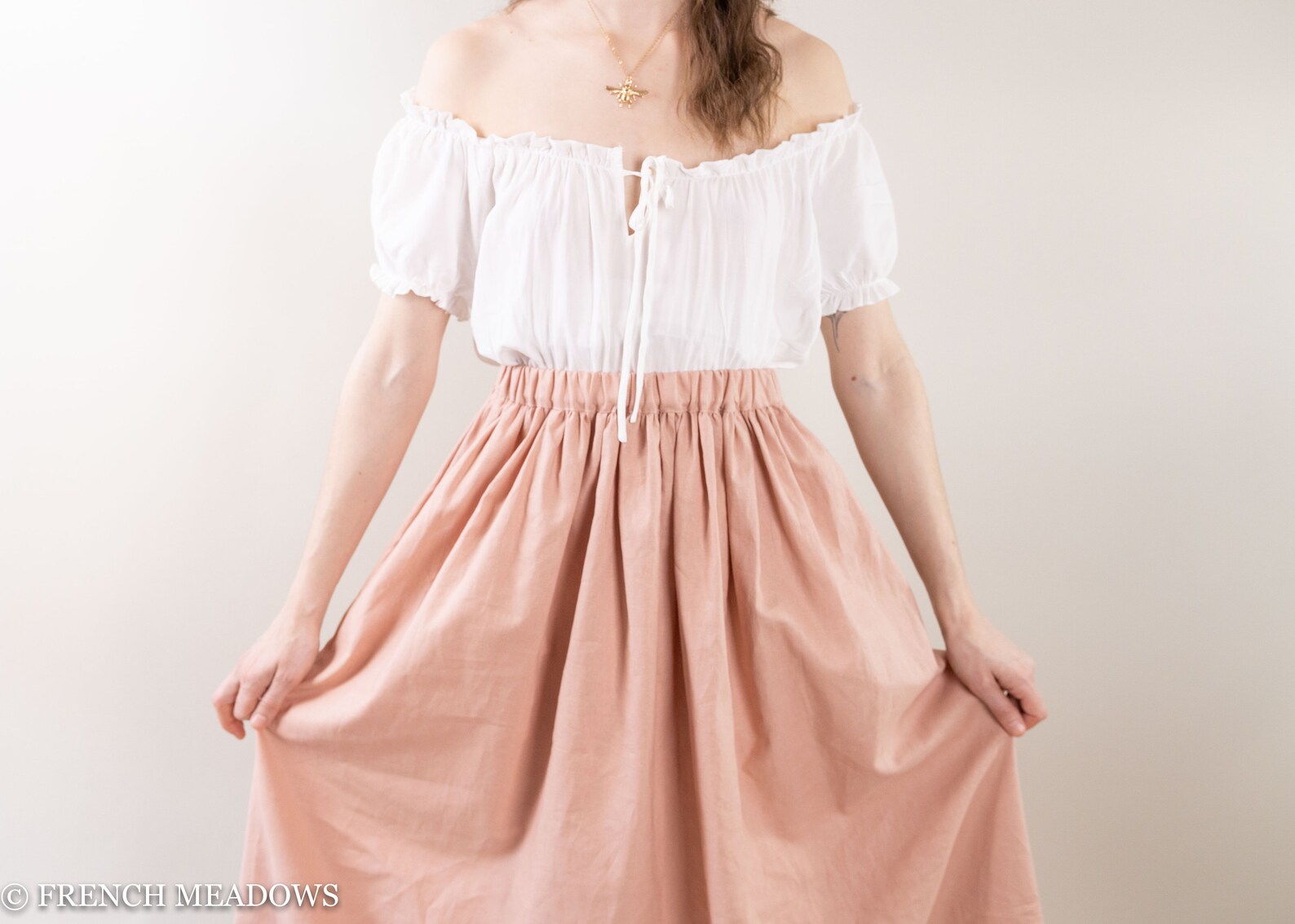 Blush Pink Linen Renaissance Skirt Long Gathered Skirt Maxi - Etsy