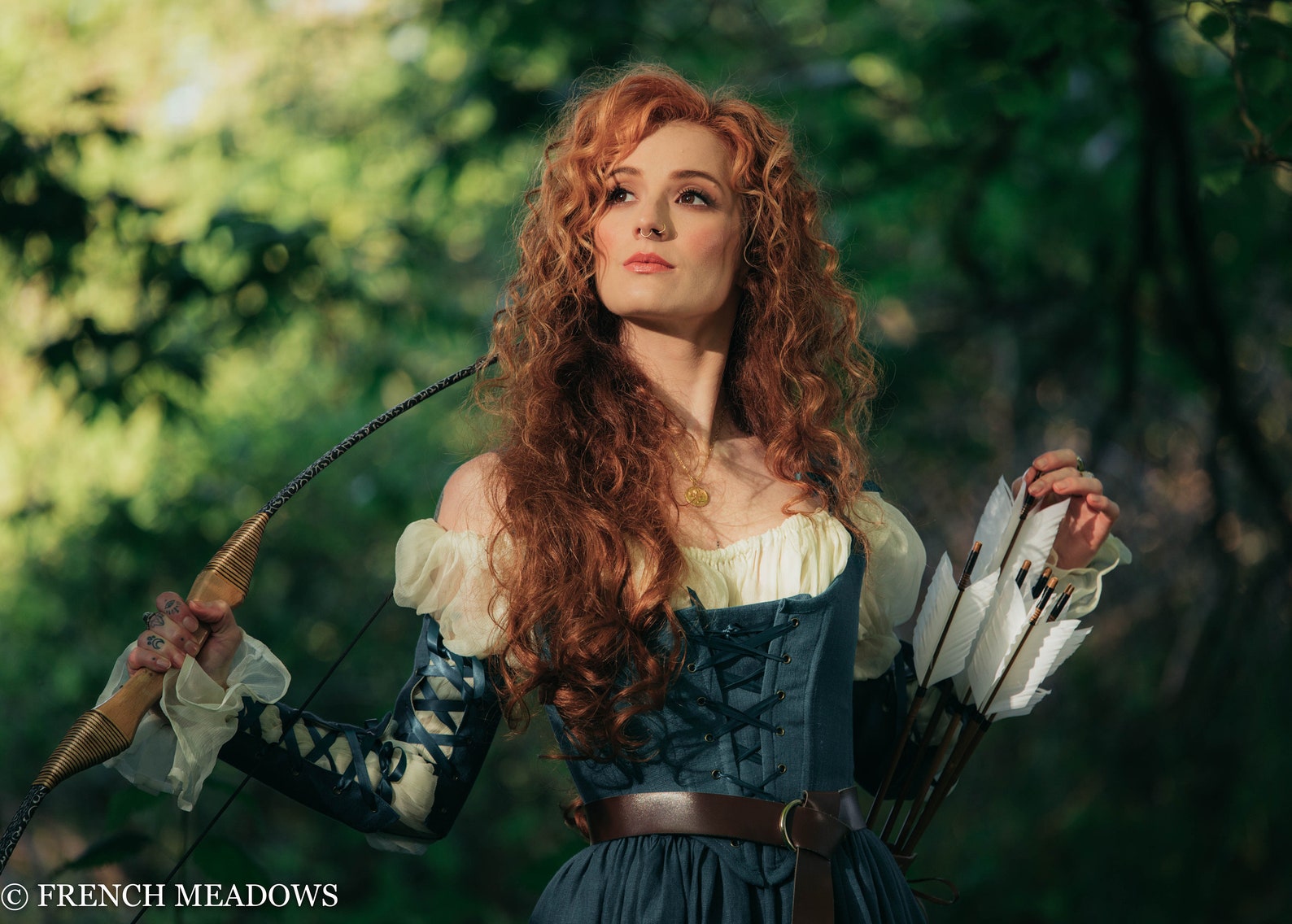 Renaissance Corset Bodice in Teal Blue Linen Merida Cosplay - Etsy