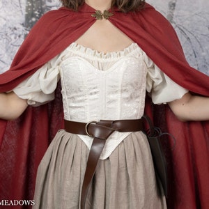 Red Linen Renaissance Cloak Little Red Riding Hood Linen Cloak Medieval ...