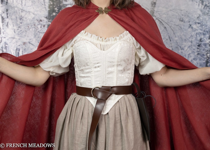 Red Linen Renaissance Cloak Little Red Riding Hood Linen - Etsy