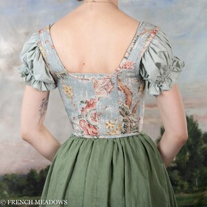 Blue Floral Corset Renaissance Bodice Stays Vintage Floral Cotton ...