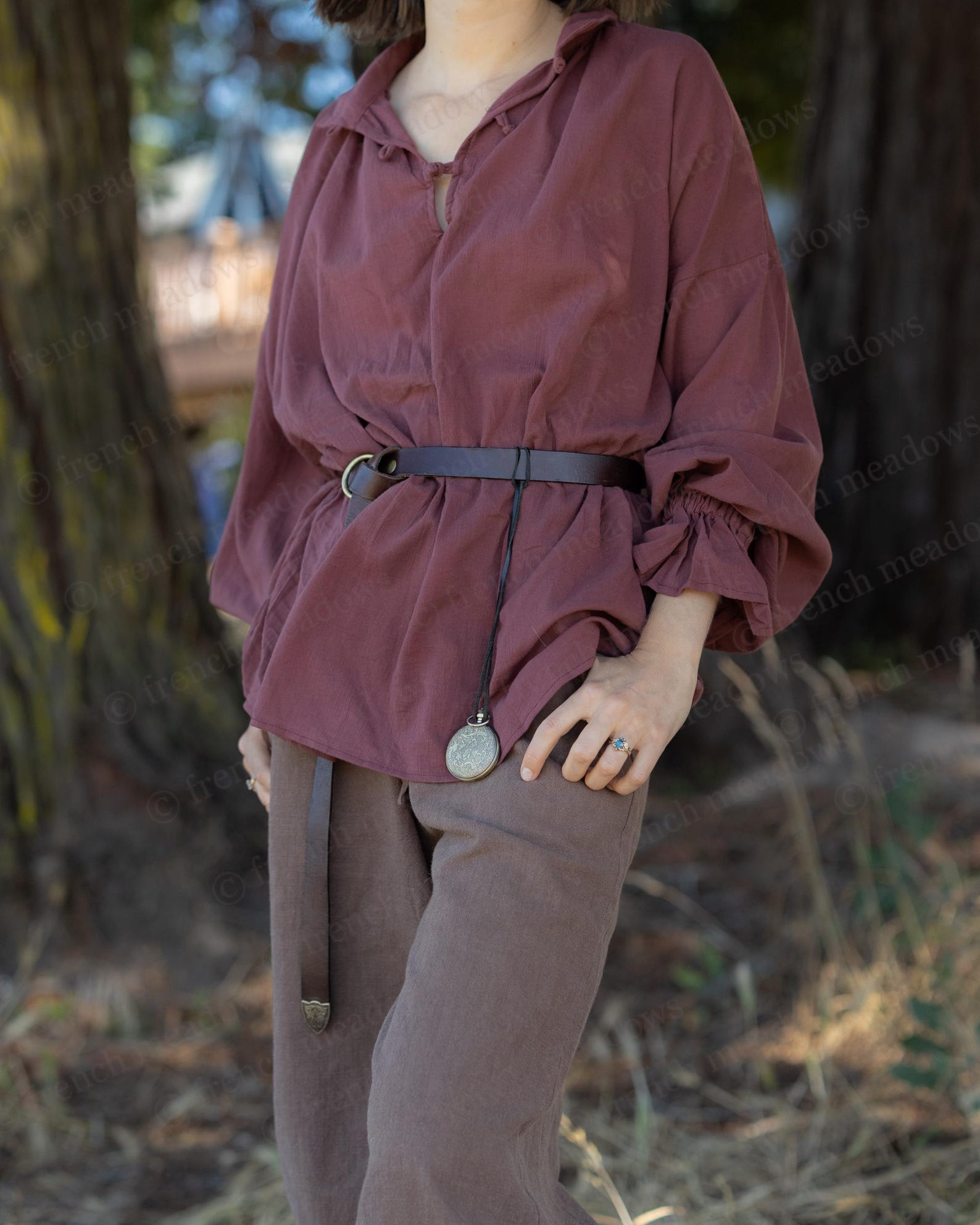 Rust Pirate Shirt | Orange Red Oversized Vampire Unisex Cotton Cosplay ...