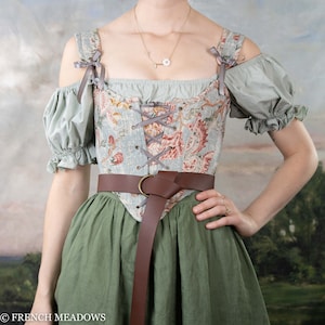 Blue Floral Corset Renaissance Bodice Stays Vintage Floral Cotton ...
