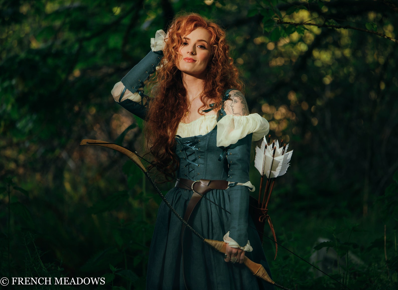 Renaissance Corset Bodice in Teal Blue Linen Merida Cosplay - Etsy