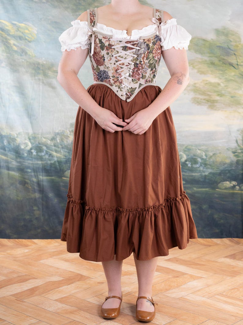 Rust Orange Linen Midi Skirt: Renaissance Cottagecore A-line Skirt - Etsy