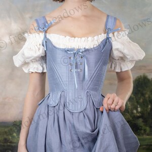 Renaissance Corset 18th Century Stays in French Blue Silk Dupioni Marie ...