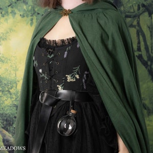 Green Linen Renaissance Cloak | Dark Green Forest Linen Cloak Medieval ...