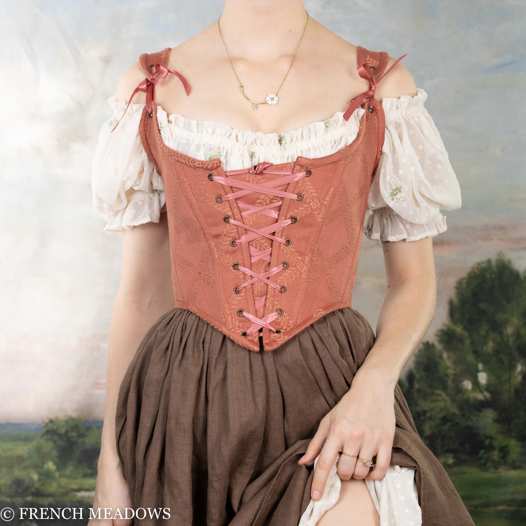 READY TO SHIP Renaissance Corset Peasant Bodice Stays in Pink Rose Gold ...
