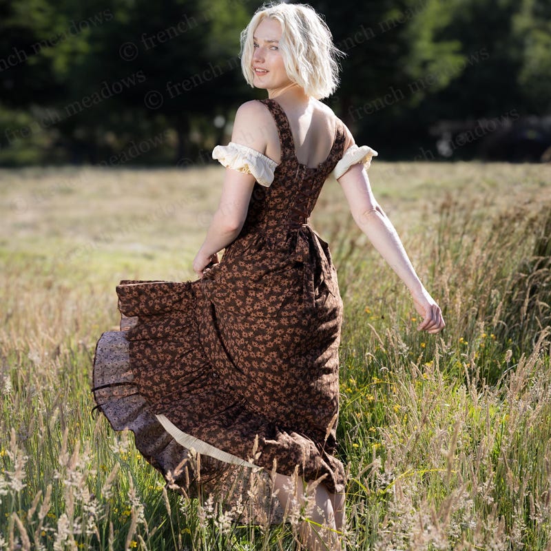 Vintage Brown Ditsy Dress - Etsy