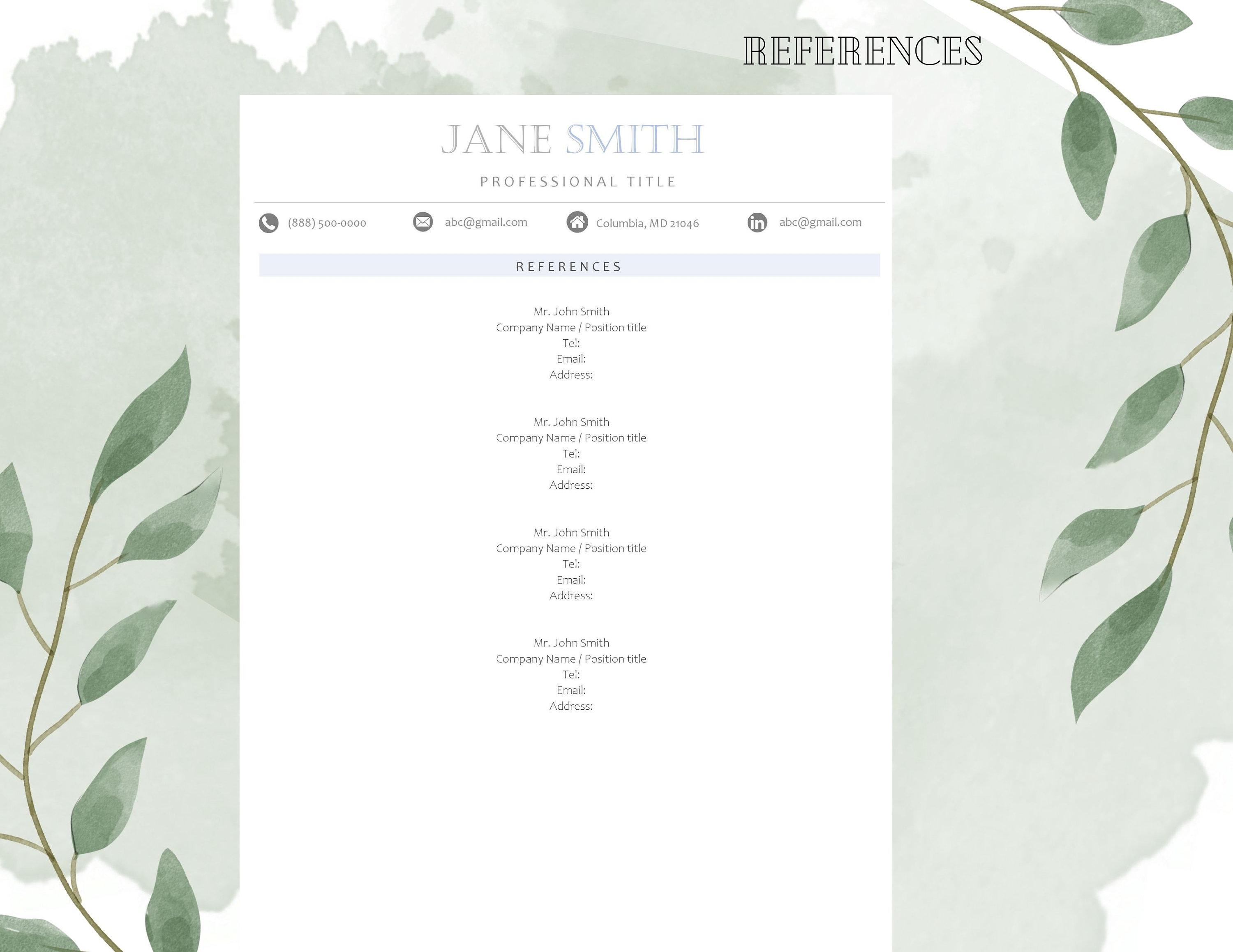 ATS Resume Template ATS Compatible Modern Resume Template 1 & 2 Page ...