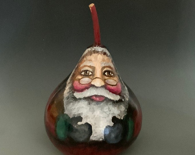 Hand Painted Santa Gourd Art - Etsy