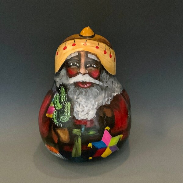 Santa Gourd - Etsy