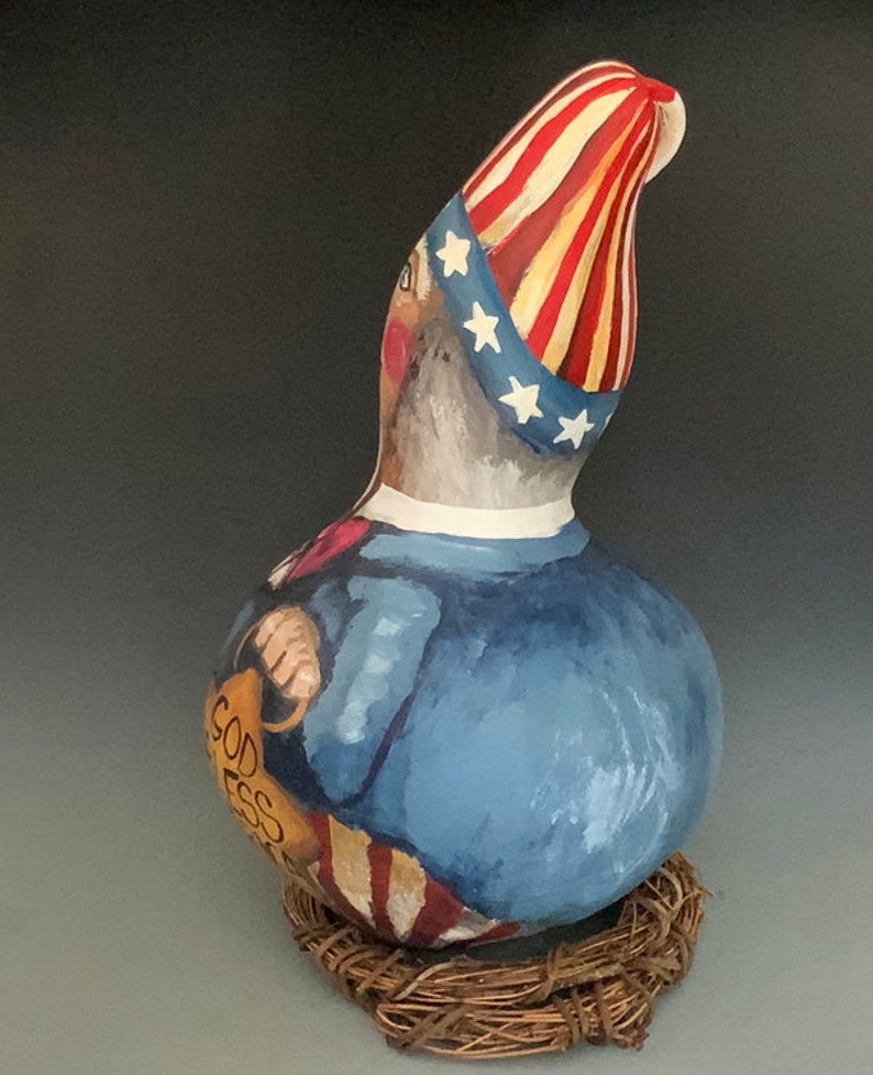 Hand Painted Uncle Sam Gourd Art - Etsy