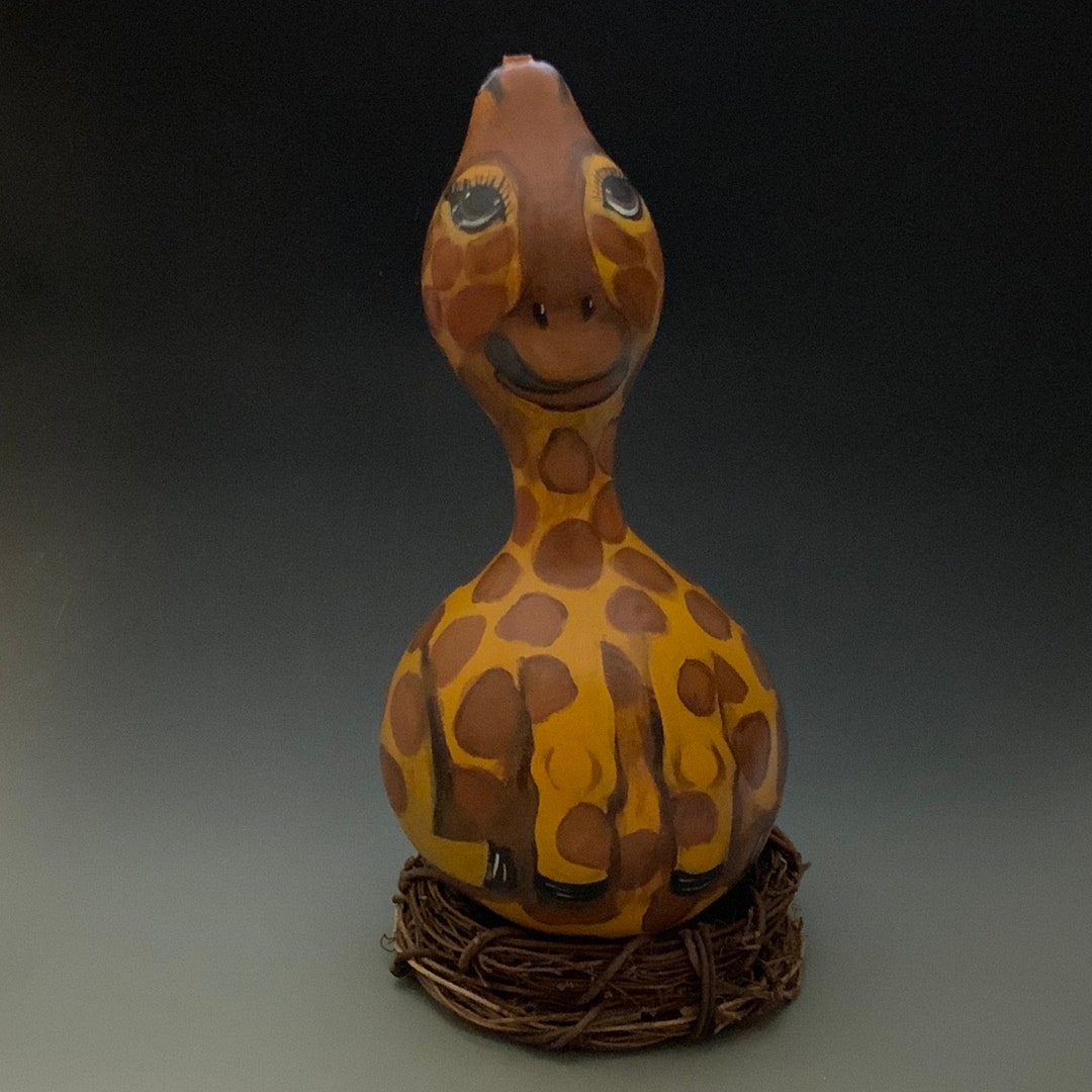 Hand Painted Giraffe Gourd Art - Etsy