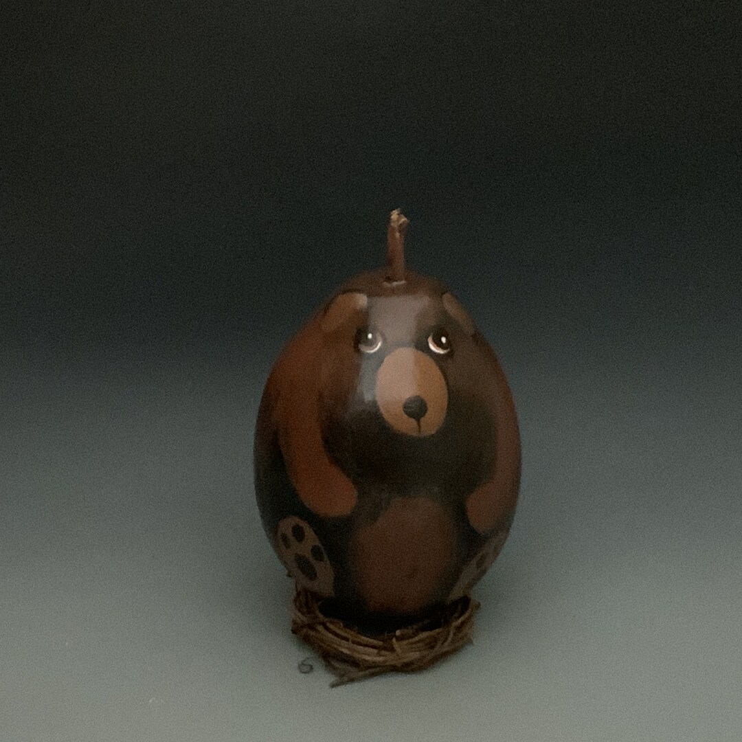 Hand Painted Brown Bear Gourd Art - Etsy