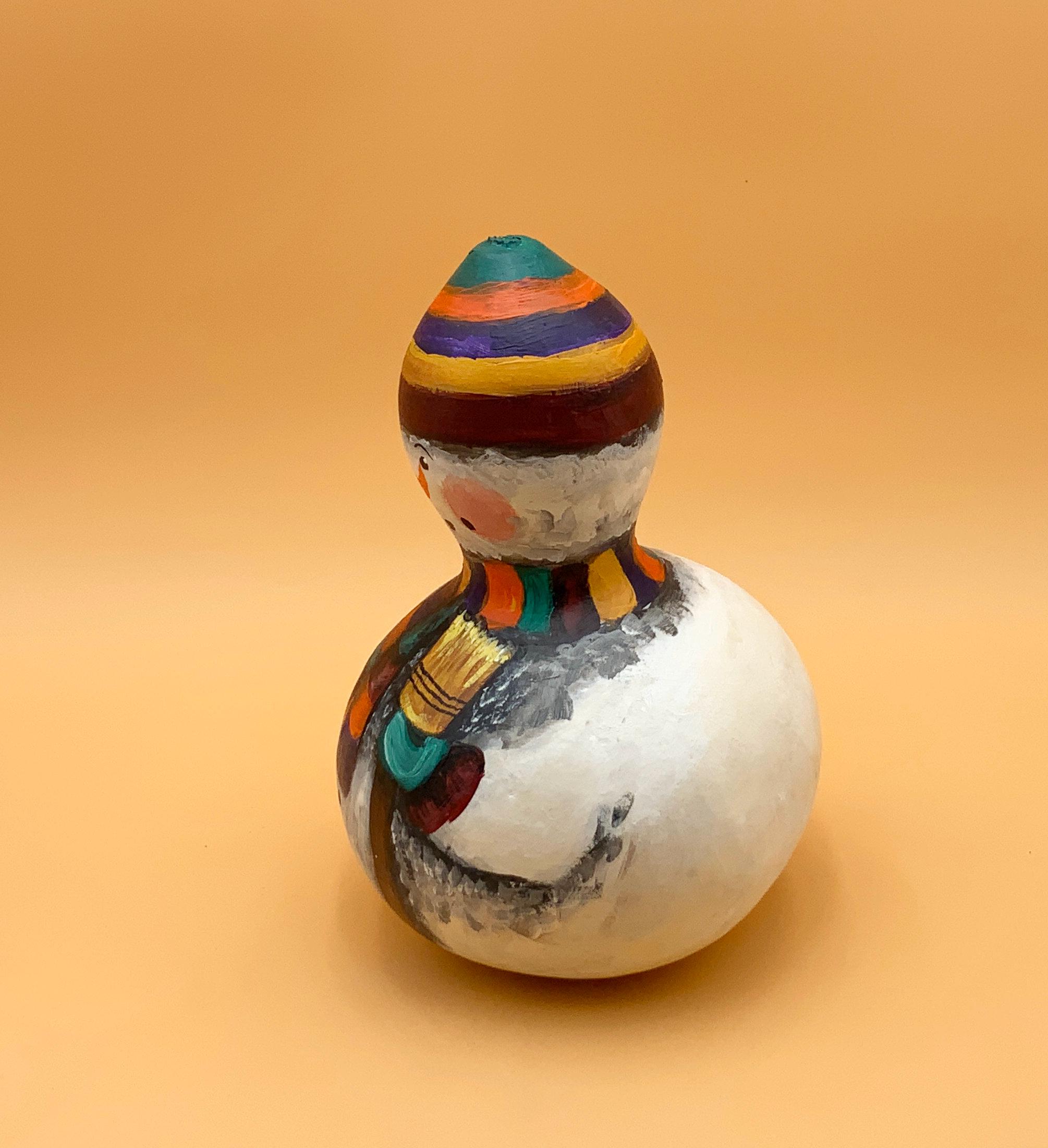 Hand Painted Snowman Gourd Art - Etsy